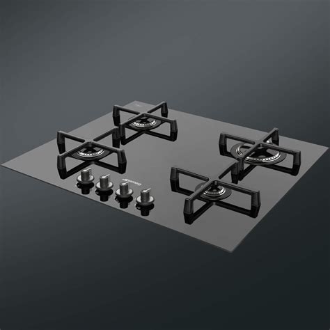 Smeg Pv164cn Linea 60cm 4 Burner Gas On Glass Hob With Straight Edge