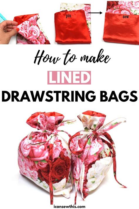 How To Make A Lined Drawstring Bag In Any Size I Can Sew This
