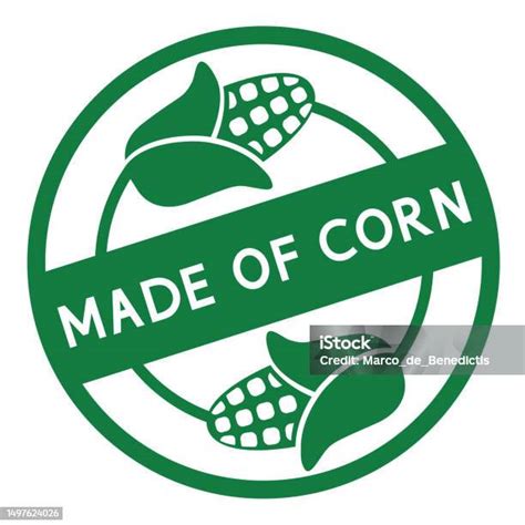옥수수 아이콘 벡터 그림으로 만든 옥수수 기반 재료 플라스틱 섬유 직물 가방 옥수수 전분으로 만든 퇴비화 또는 생분해성 제품 로고 환경 친화적 인 개념입니다 플라스틱이