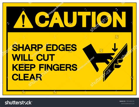 Caution Sharp Edges Will Cut Keep Stock Vector Royalty Free 1781450135