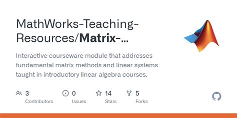 Github Mathworks Teaching Resourcesmatrix Methods Of Linear Algebra