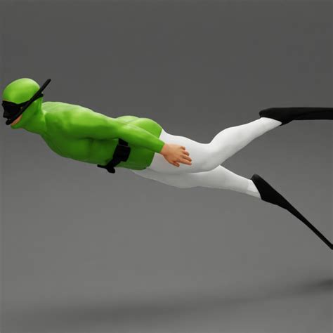 3d Printable Scuba Diver Swimming By 3dgeschaft Miniatures Figures