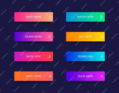 premium vector set of modern material style buttons for website