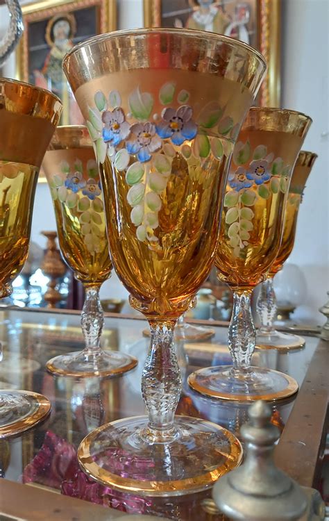 Venetian Golden Glass Decander Set Yvonne Sanders Antiques Limited