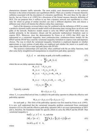 Analytical Dynamic Traffic Assignment Models PDF