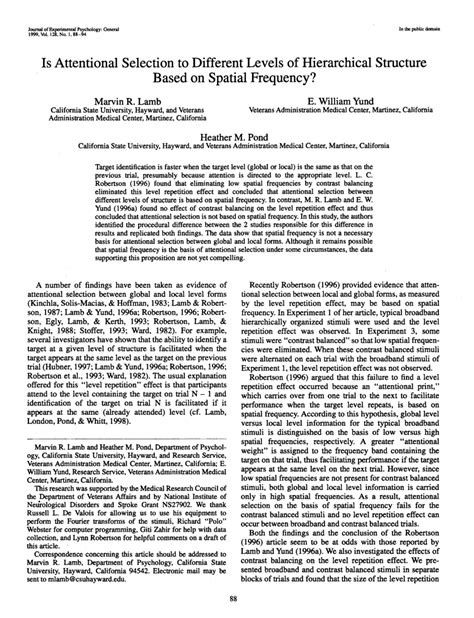 Pdf Is Attentional Selection To Different Levels Of Hierarchical