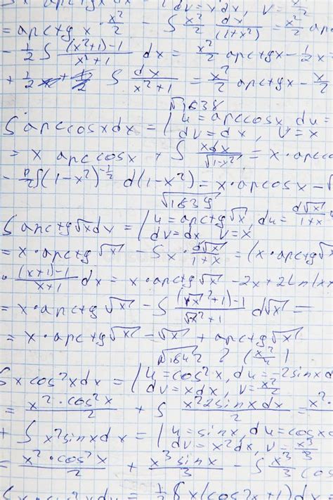 Paper With Mathematical Formulas Stock Image Image Of Algebra Drawing