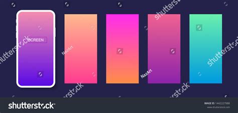 Screens Gradient Set Background Mobile Phones Stock Vector Royalty Free 1442227988 Shutterstock