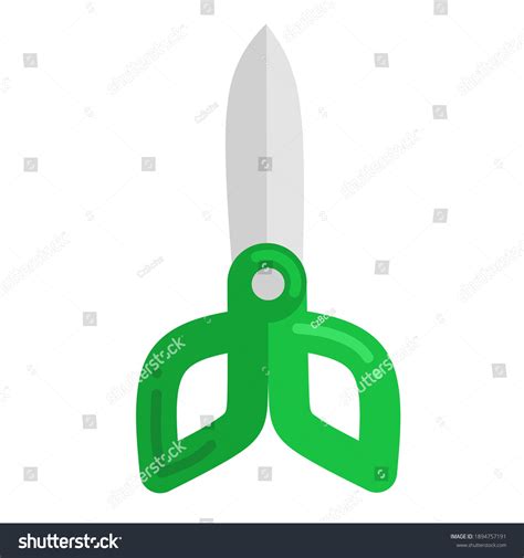 Vector Illustration Scissors Green Color Minimalistic Stock Vector Royalty Free 1894757191