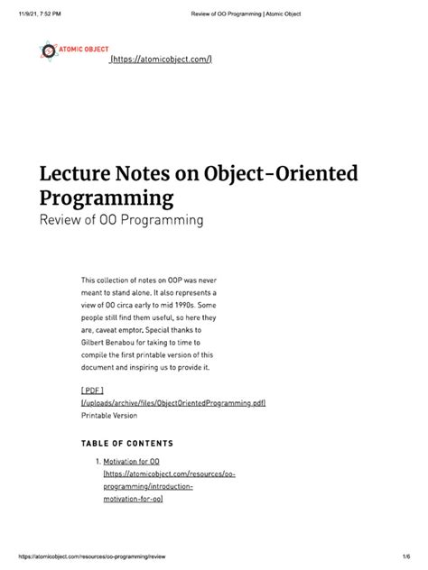 Oop Review Pdf