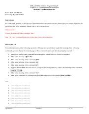 Module 1 Checkpoint Docx ENGG1340 Computer Programming II COMP2113 Programming Technologies