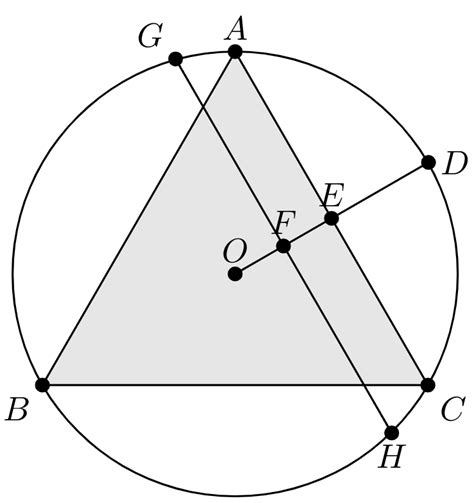 Circles How To Draw With Tikz A Chord Parallel To Ac That Passes Through A Point Tex