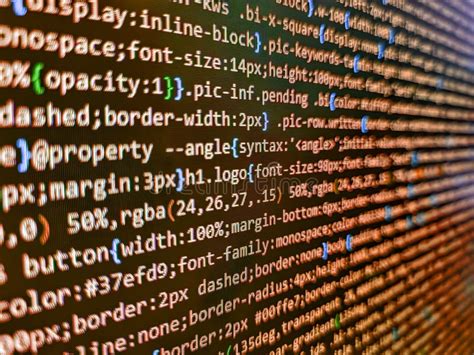 Mobile App Building Software Code In Dark Tone As Concept Programming