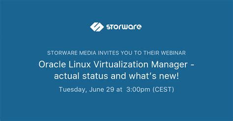 Oracle Linux Virtualization Manager Actual Status And Whats New