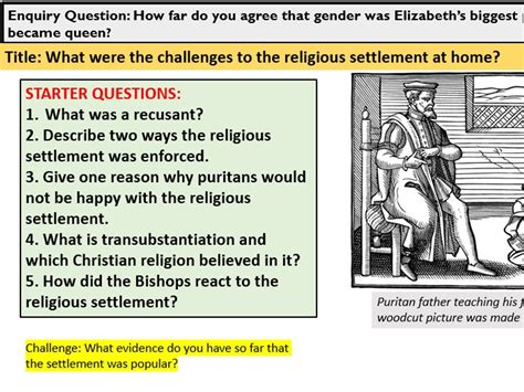 Bundle 10 Lessons Gcse History Elizabeth Edexcel Key Topic 1