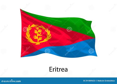 3d Realistic Waving Flag Of Eritrea Isolated Stock Vector