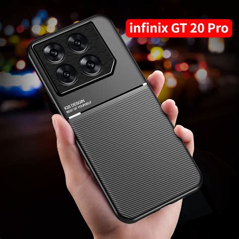 For Infinix GT 20 Pro GT20 20Pro 5G 2024 Phone Case Car Magnetic Texture Bumper Soft Silicone