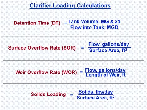 Clarifier Calculations PPT Physics Science
