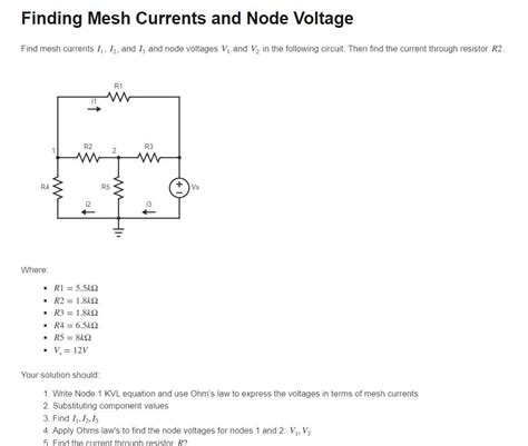 Solved Finding Mesh Currents And Node Voltage Find Mesh Chegg