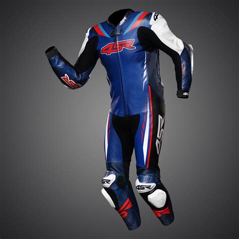 4sr Motorrad Lederkombi Racing Blue Ar Airbag Ready