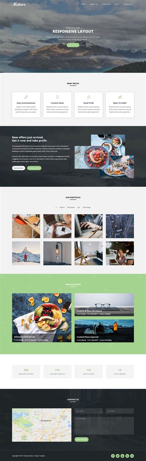 Meteor Website Template Photography Website Templates Blog Website