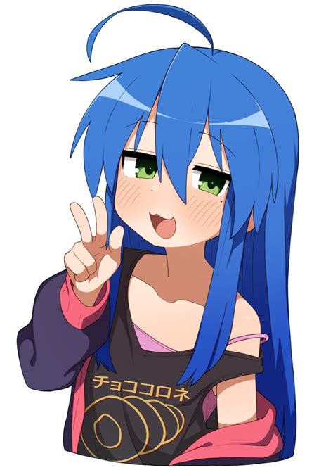 Mikoscrub Izumi Konata Lucky Star Highres 1girl 3 D Ahoge