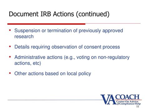 Ppt Irb Minutes And Records Va Requirements Powerpoint Presentation