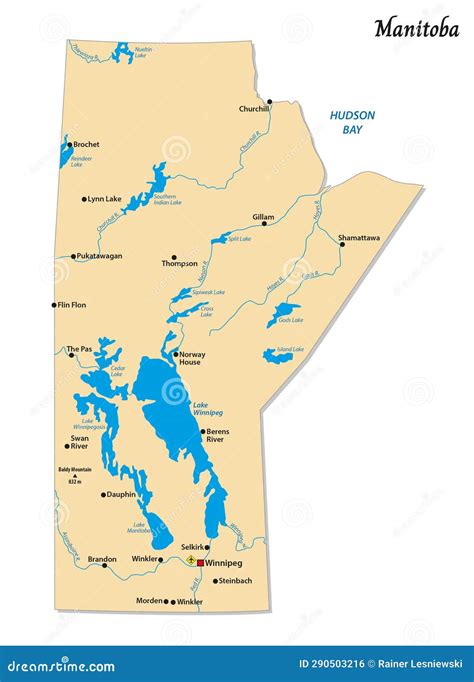 Simple Vector Map Of Manitoba Canada 290503216