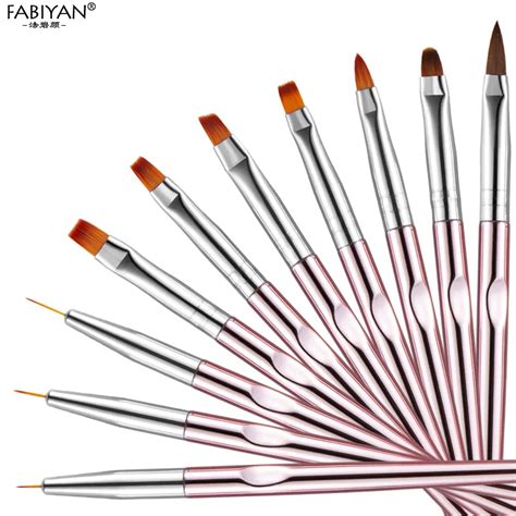 네일 아트 라이너 드로잉 페인팅 브러쉬 10 개대 아크릴 파우더 조각 Uv 젤 확장 매니큐어 펜nail Brushes