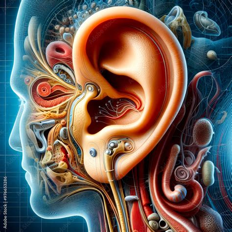 Anatomical Illustration Showing The Structure Of The Ear And The