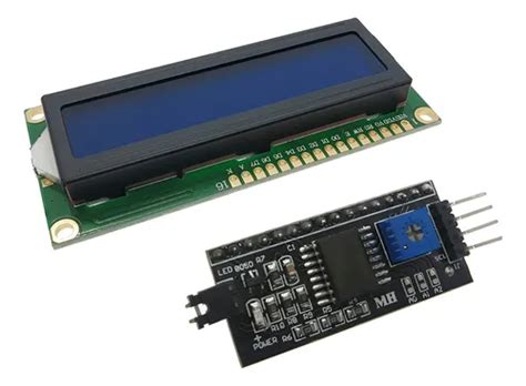 pantalla lcd 16x2 1602 con respaldo azul y módulo i2c para arduino