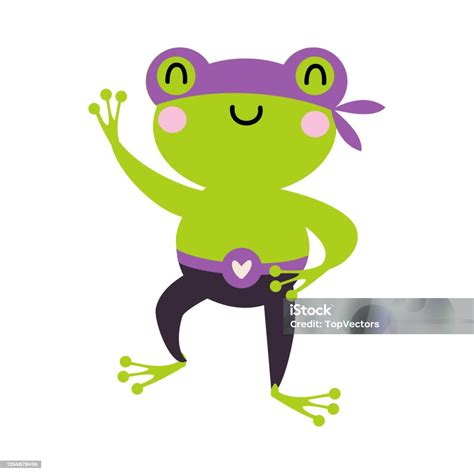 녹색 개구리 슈퍼 히어로 옷을 입고 마스크 흔들리는 발 벡터 일러스트 개구리에 대한 스톡 벡터 아트 및 기타 이미지 개구리 구조 권위 Istock