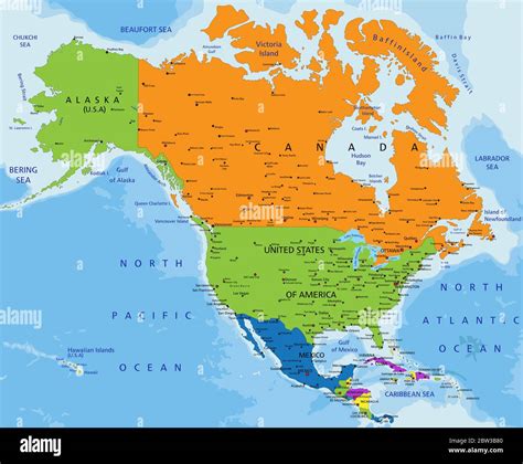 Printable Political Map Of North America