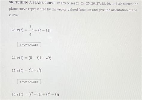 solved sketching a plane curve in exercises