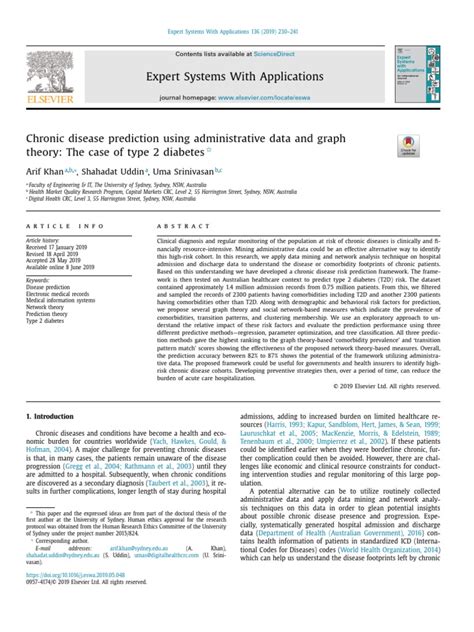 Q1 Chronic Disease Prediction Using Administrative Data And Graph Theory The Case Of Type 2