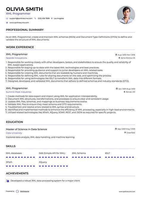 10 Xml Programmer Resume Samples And Templates For 2025