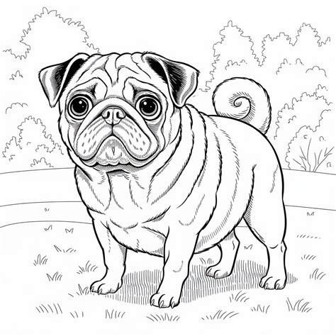 Tô Màu Con Chó Pug Trang Tô Màu Cho Bé