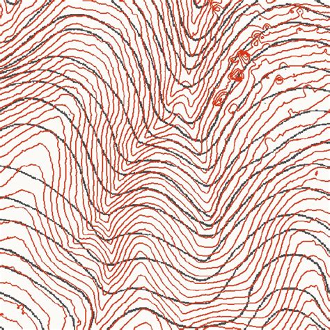 the comparison between elevation contours generated with lidar red