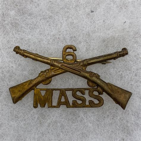 Us Pre Ww1 6th Infantry Regiment Mass Collar Insignia Fitzkee