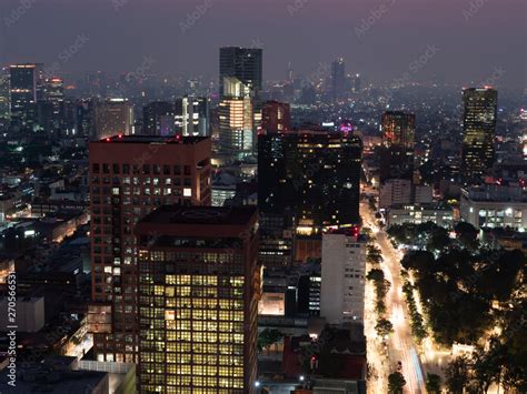 View From The Torre Latinoamericana Tower Across Mexico City Skyline