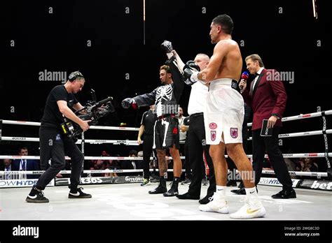 Ben Whittaker Centre Celebrates Victory Via Ko Against Khalid Graidia In The Light Heavyweight