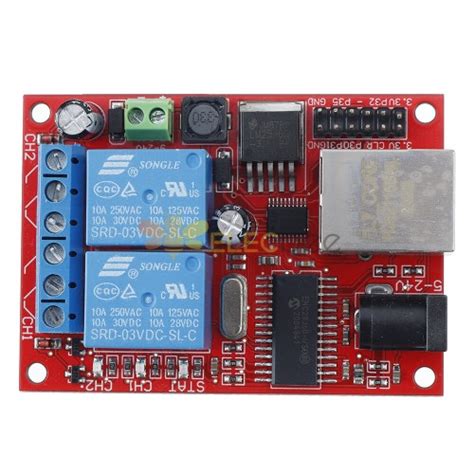 Wechat Cloud Remote Control 2 Way Ethernet Relay Network Switch Delay Tcpudp Module Controller