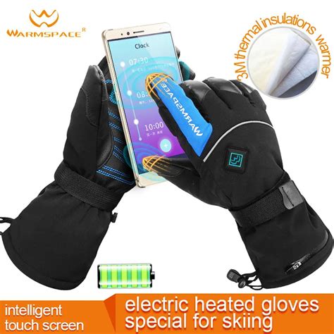 열선 장갑 스마트 전기 가열 배터리 전원 자기 난방 스키 겨울 방수 바이크 오토바이 승마 터치 스크린 티몬