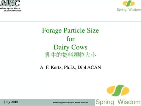 Ppt Forage Particle Size For Dairy Cows 乳牛的芻料顆粒大小 A F Kertz Phd