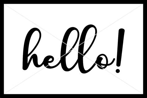 Hello SVG Instant Download Cut File Cricut By Design Time TheHungryJPEG