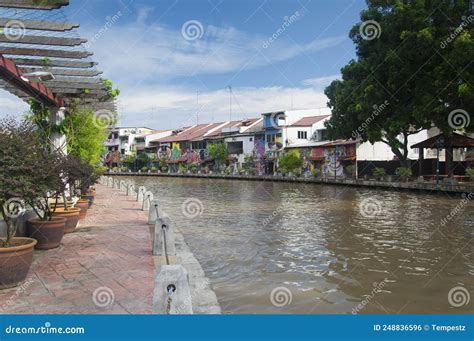 Malacca Malaysia Water Canal And Buildings Editorial Photo Image Of