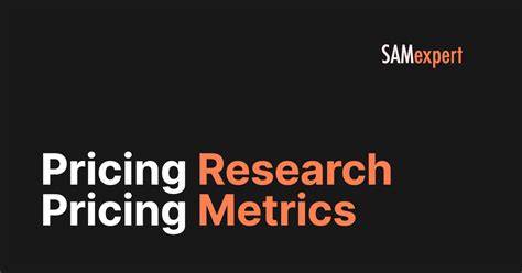 Pricing Research And Pricing Metrics