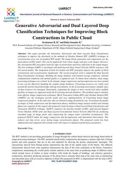 pdf generative adversarial and dual layered deep classification