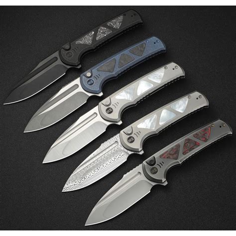 We 240272 Sylox Gray Stonewash Drop Point Button Lock Knife Bluecarbon