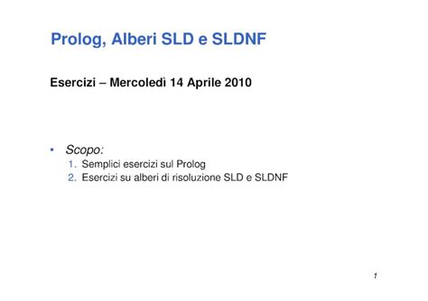 Pdf Esercizi Prolog Sldppt Lia · Title Microsoft Powerpoint